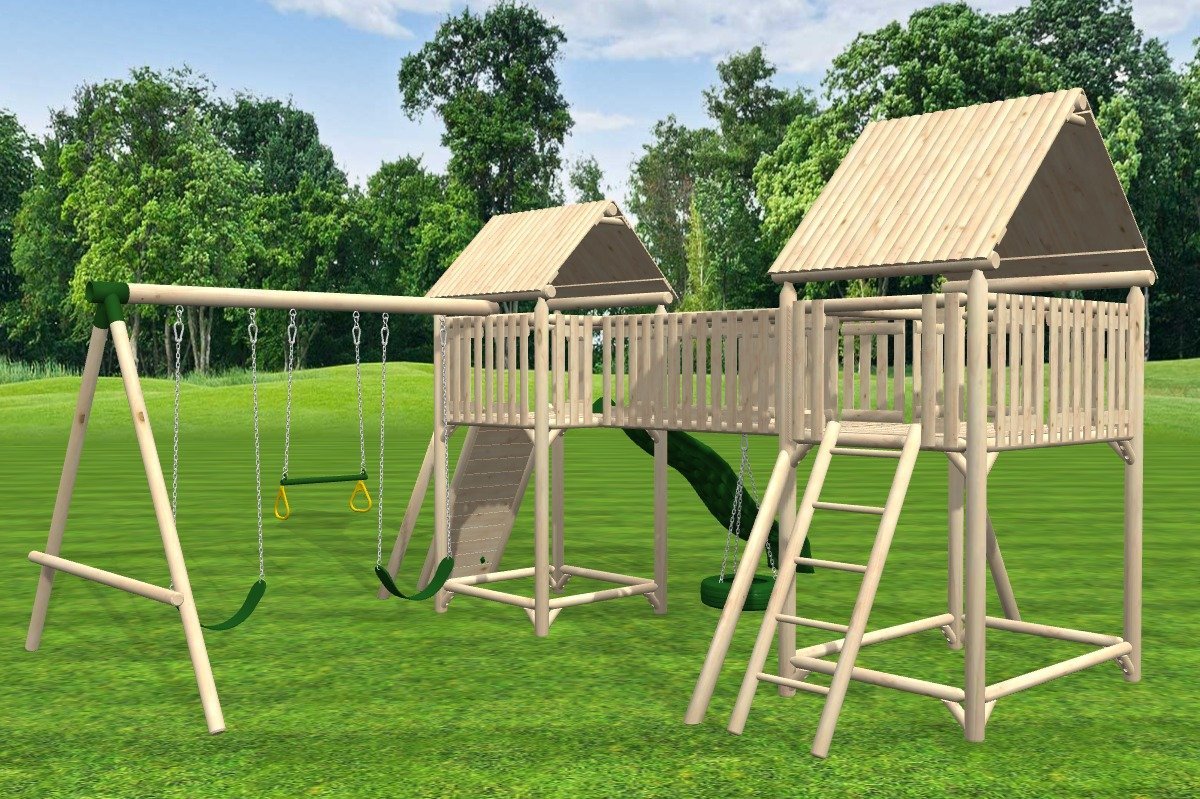Rustic Wooden Swing Set, Jungle Gym, Play Set | CedarWorks Playsets