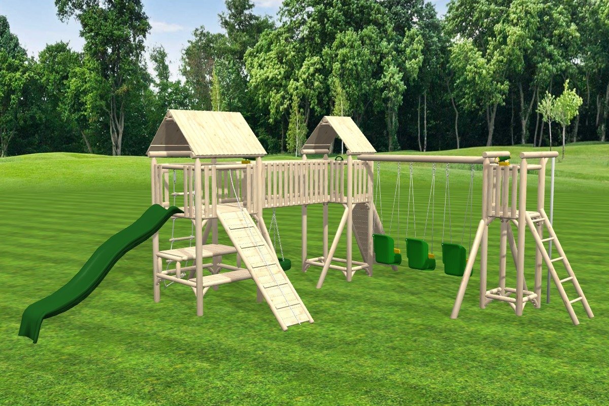 Rustic Wooden Swing Set, Jungle Gym, Play Set | CedarWorks Playsets