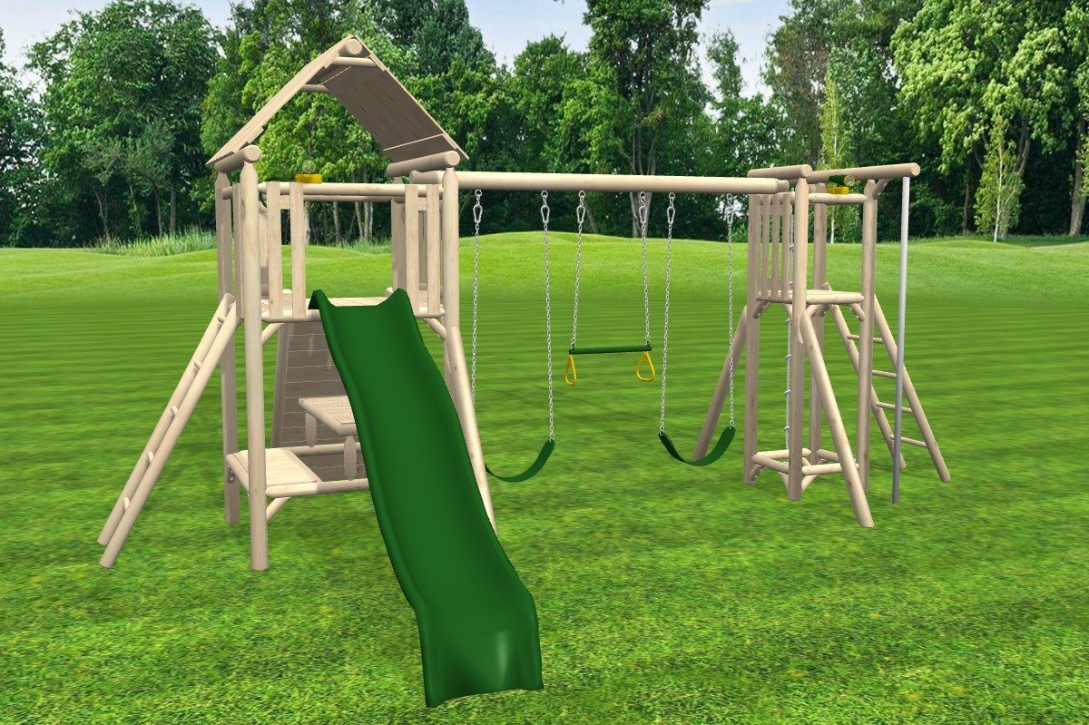 Rustic Wooden Swing Set, Jungle Gym, Play Set | CedarWorks Playsets