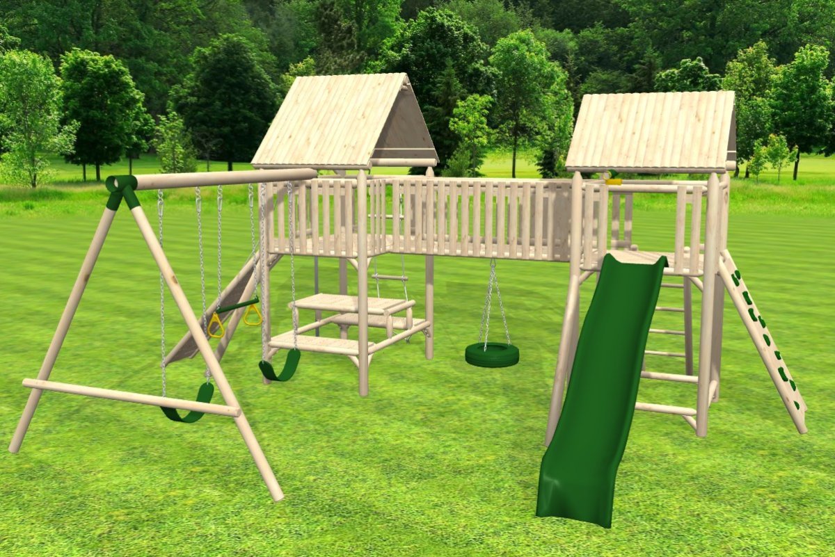 Rustic Wooden Swing Set, Jungle Gym, Play Set | CedarWorks Playsets