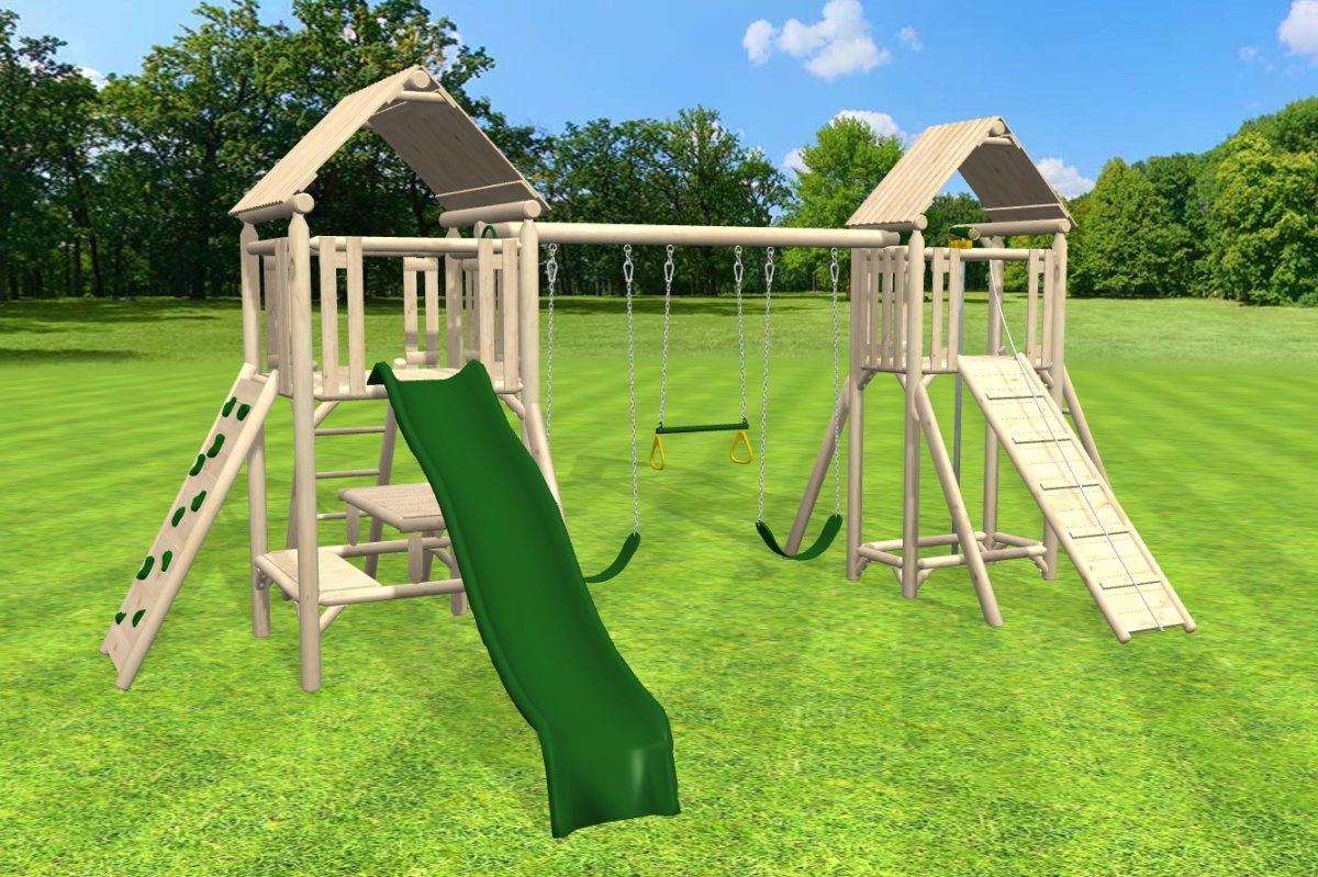 Rustic Wooden Swing Set, Jungle Gym, Play Set | CedarWorks Playsets